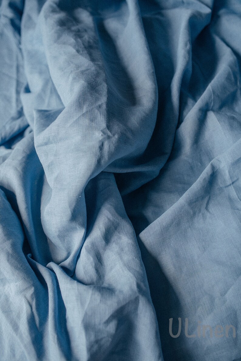 Linen Bedding Set Brilliant Blue Color Duvet Cover and 2 - Etsy