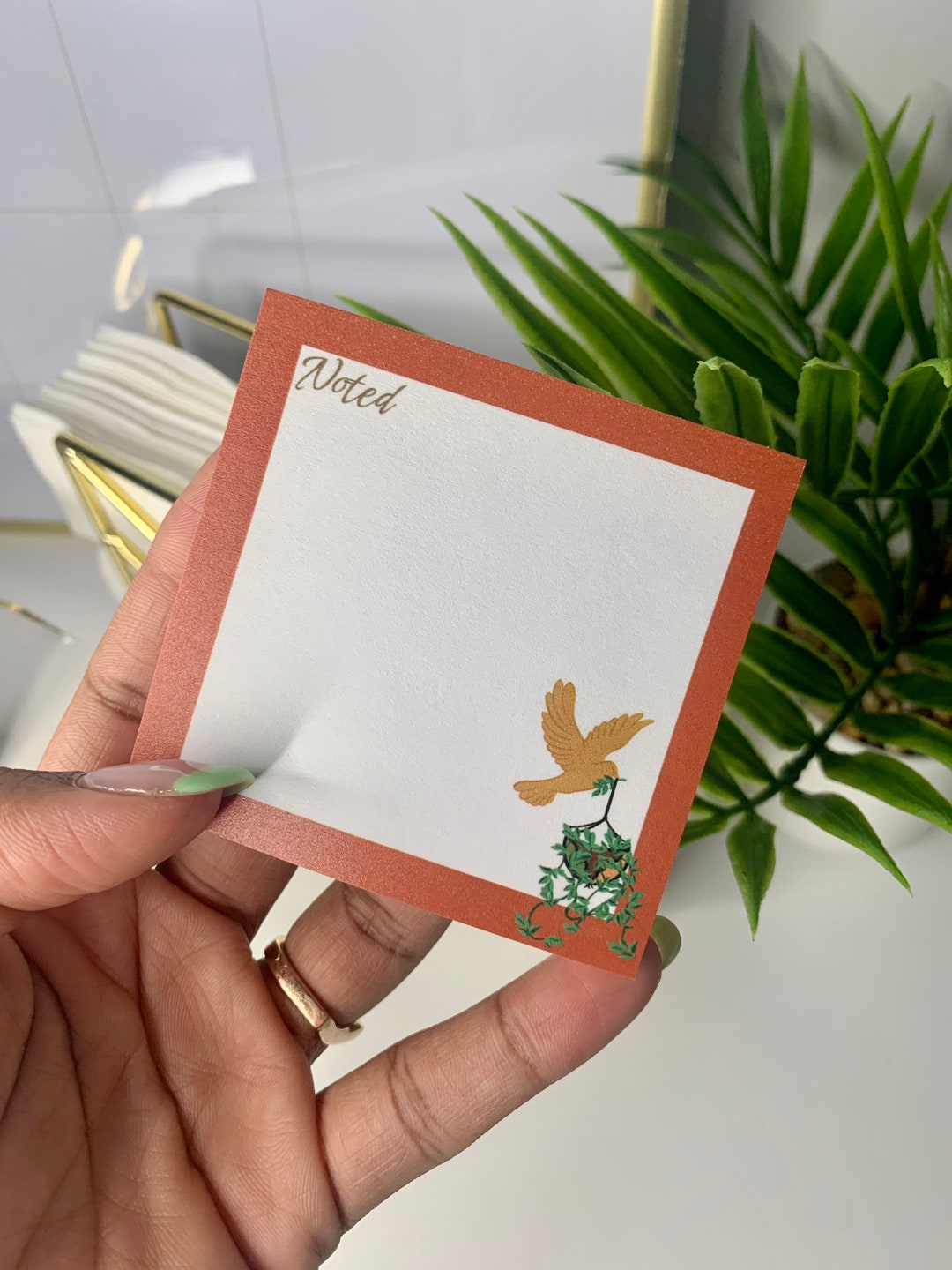 Noted Sticky Notes, Planning Note-taking Lists - Dove and Hanging Plant ...