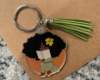 Black Girl Keychain | Etsy