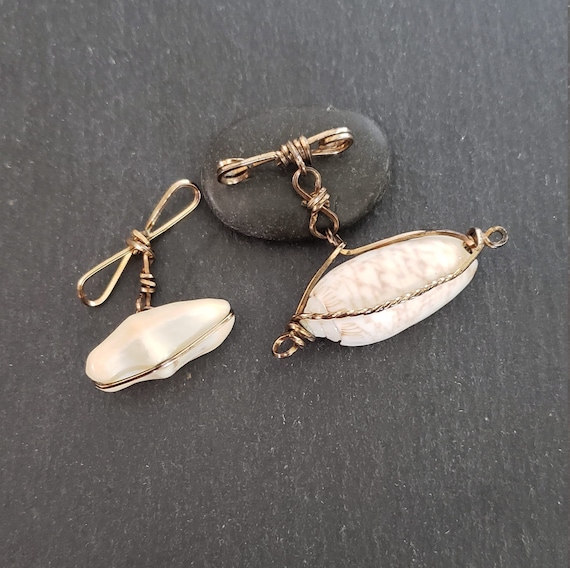 Victorian Gold & Shell Chatelaine Watch Fobs - Gem