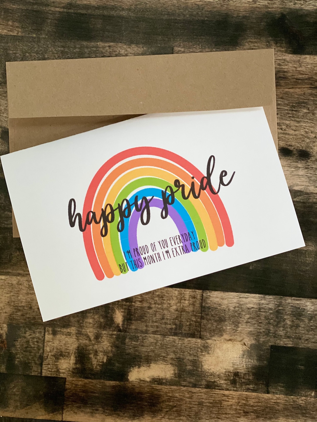 Pride Month Card Happy Pride Card Blank Note Hand Lettered Pride Card ...