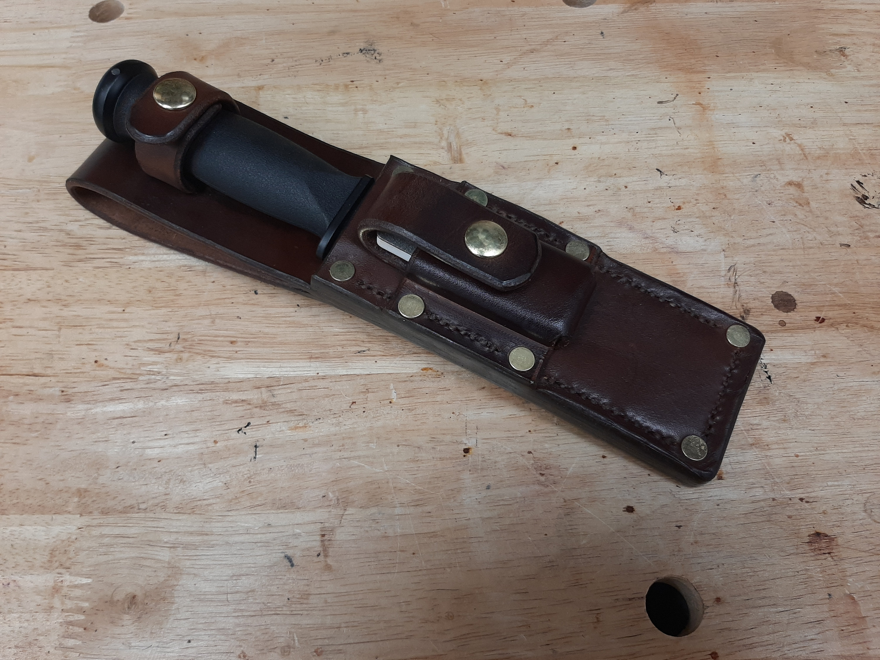 Ka-bar Mark 1 Knife Bushcraft Sheath With Sharping Stone - Etsy