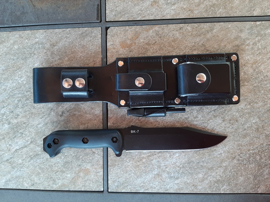 Ka-bar BK-7 Knife Bushcraft Sheath With Survival Set - Etsy