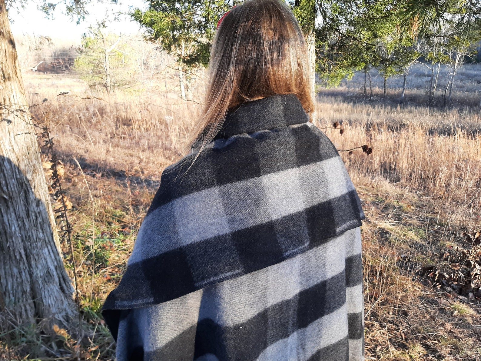 Heavy Duty Wool Cloak/cape/blanket. (gray Buffalo) Bushcraft Shelter - Etsy