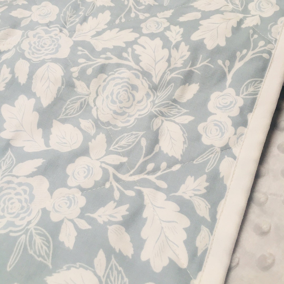 Small Lap Quilt-pastel Slate Blue Quilt-toddler Girl Quilt-whole Cloth ...