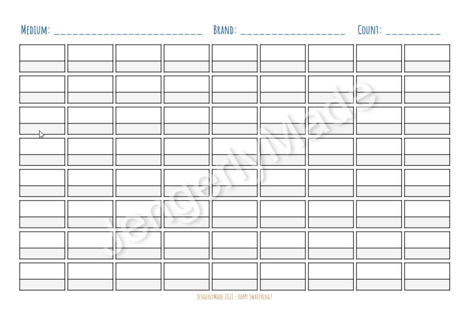 72 Color Swatch Chart Unbranded/ready to Print - Etsy
