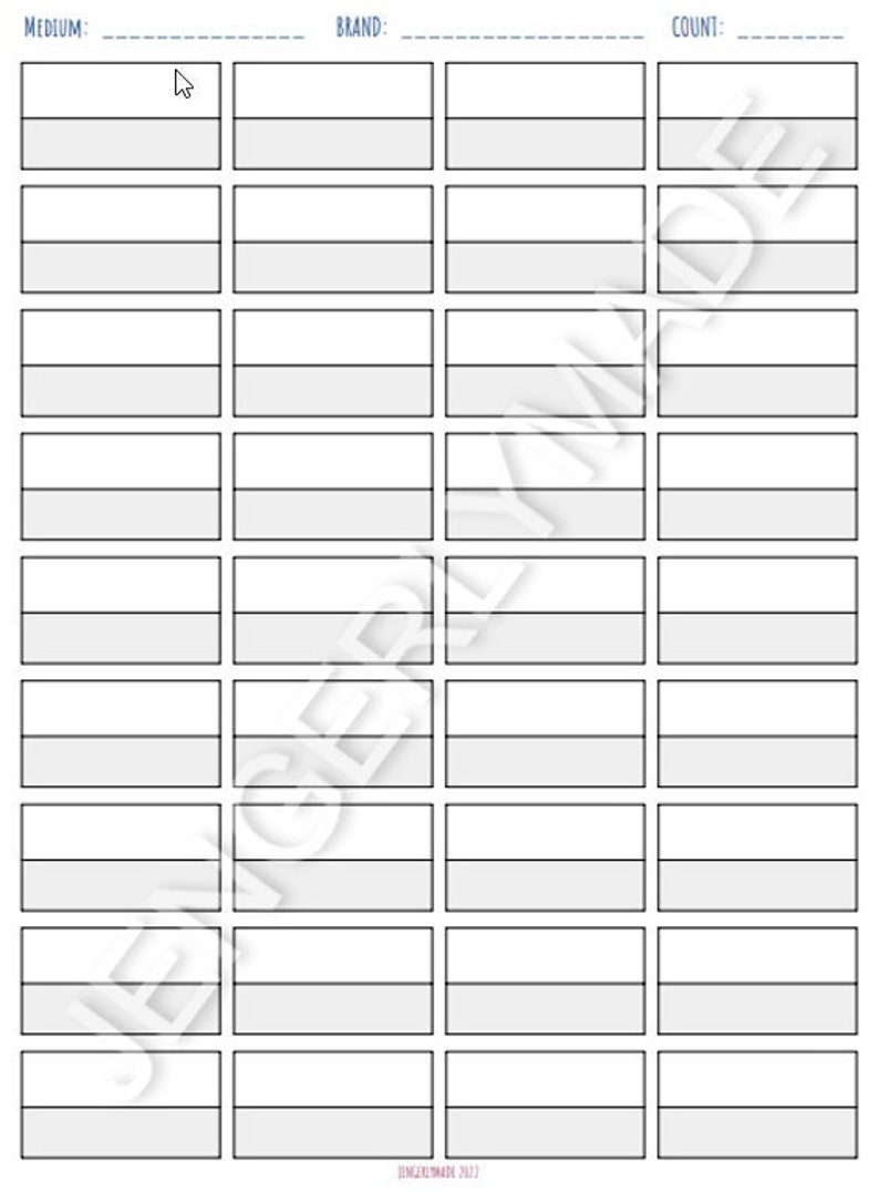 36 Color Swatch Chart Vertical Layout Unbranded/ready to - Etsy UK