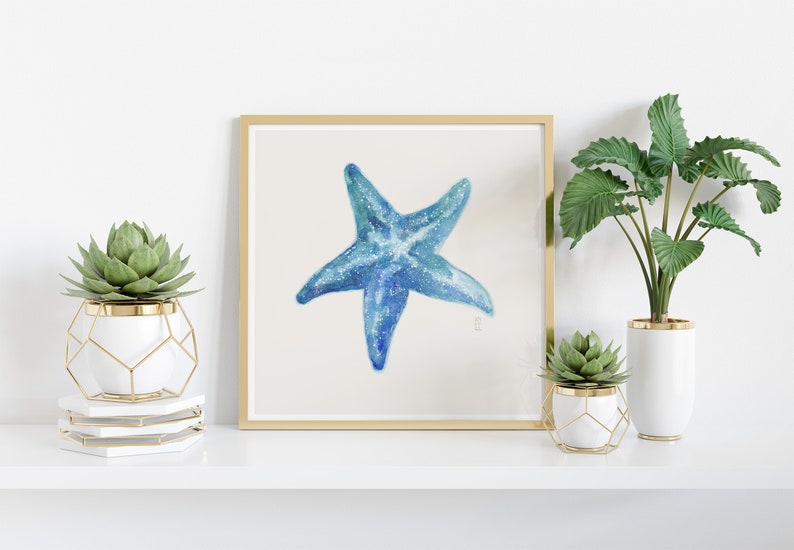 Beach Gallery Wall, Nautilus Poster, Beach Galaxy Art, Shell Decor ...