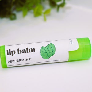Peppermint Lip Balm, All Natural Mint Lips Care, Flavored Chapstick ...