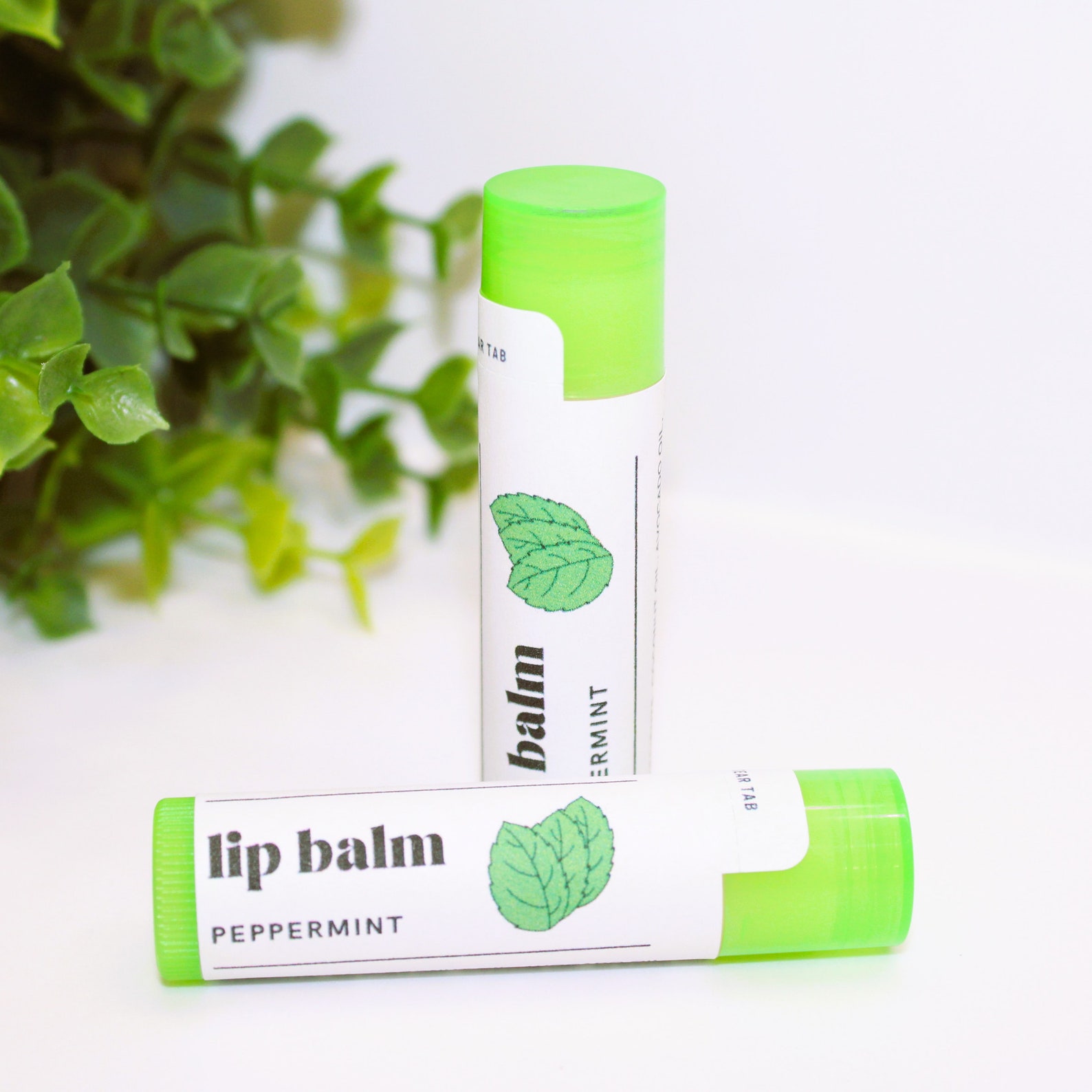 Peppermint Lip Balm, All Natural Mint Lips Care, Flavored Chapstick ...
