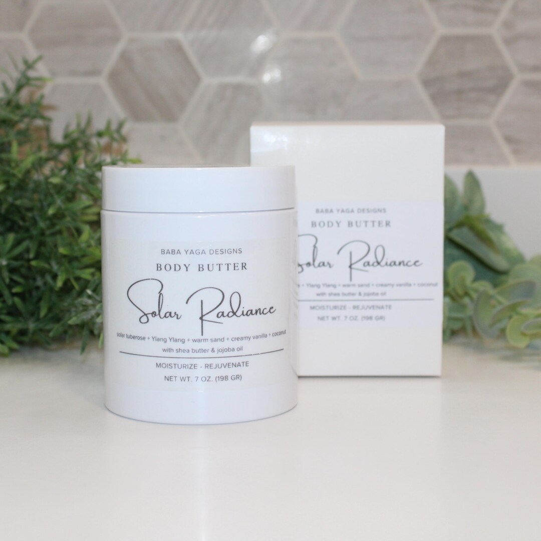 Solar Radiance Body Butter, Coconut Ylang Ylang Vanilla Scented Non ...