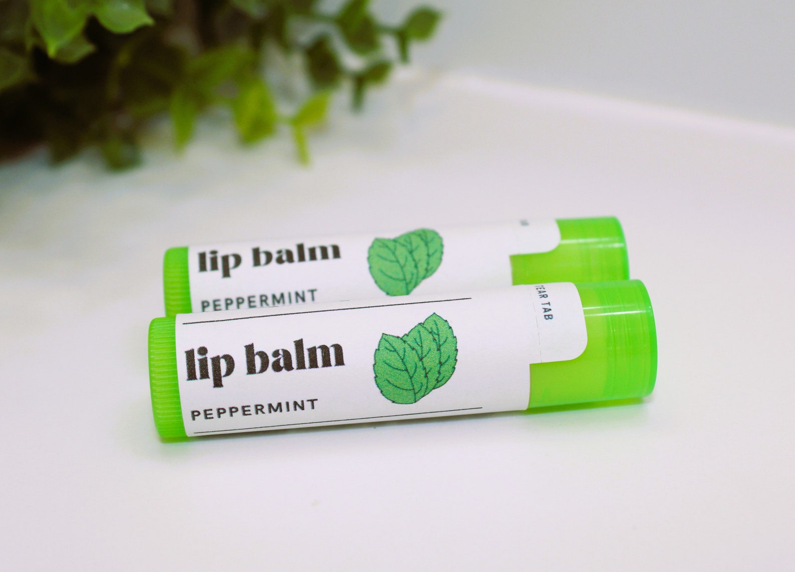 Peppermint Lip Balm, All Natural Mint Lips Care, Flavored Chapstick ...