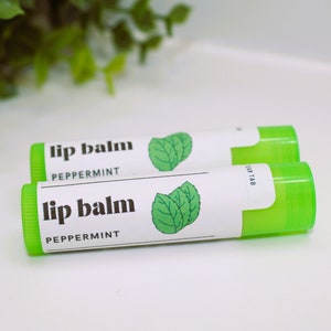 Peppermint Lip Balm, All Natural Mint Lips Care, Flavored Chapstick ...