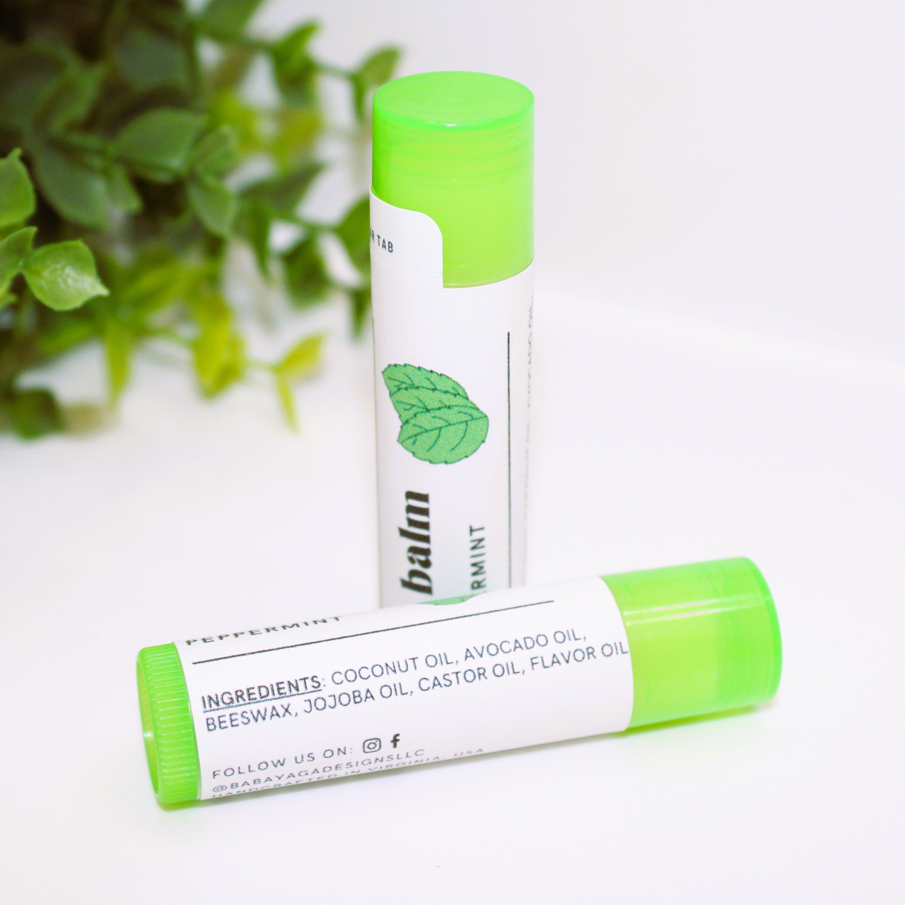 Peppermint Lip Balm, All Natural Mint Lips Care, Flavored Chapstick ...