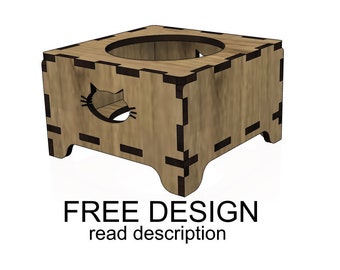 Laser Cut Cat Bowl Holder SVG DXF CDR (digital Product) - Etsy