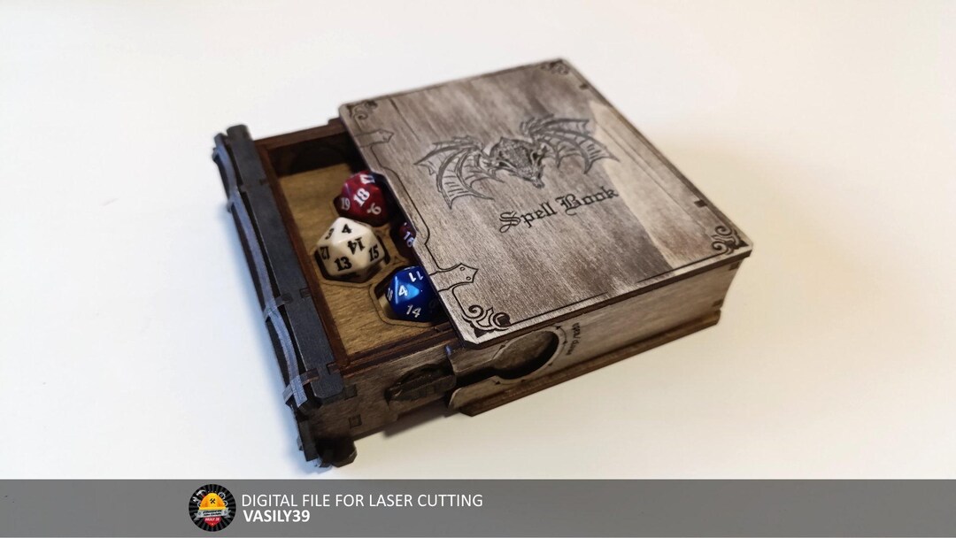 Laser Cut Book Box SVG: Dice Storage, CNC Files (digital Product) - Etsy