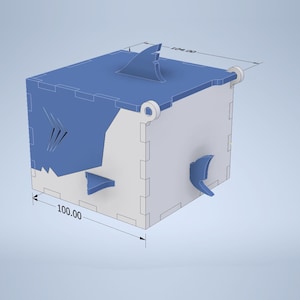 Shark Box 3mm, 3.175mm, 4mm, 5mm. Laser Cut Files SVG, DXF, CDR Digital ...