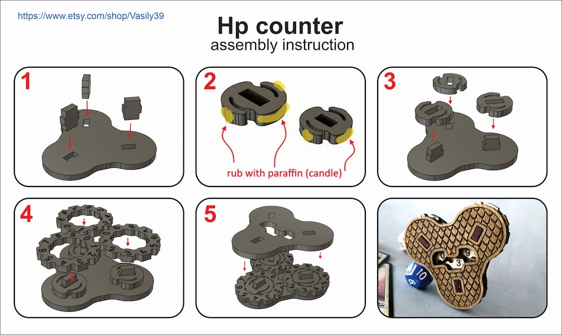 3 Digits Hp/life Counter. 3mm 3.175mm 4mm. Laser Cut Files - Etsy