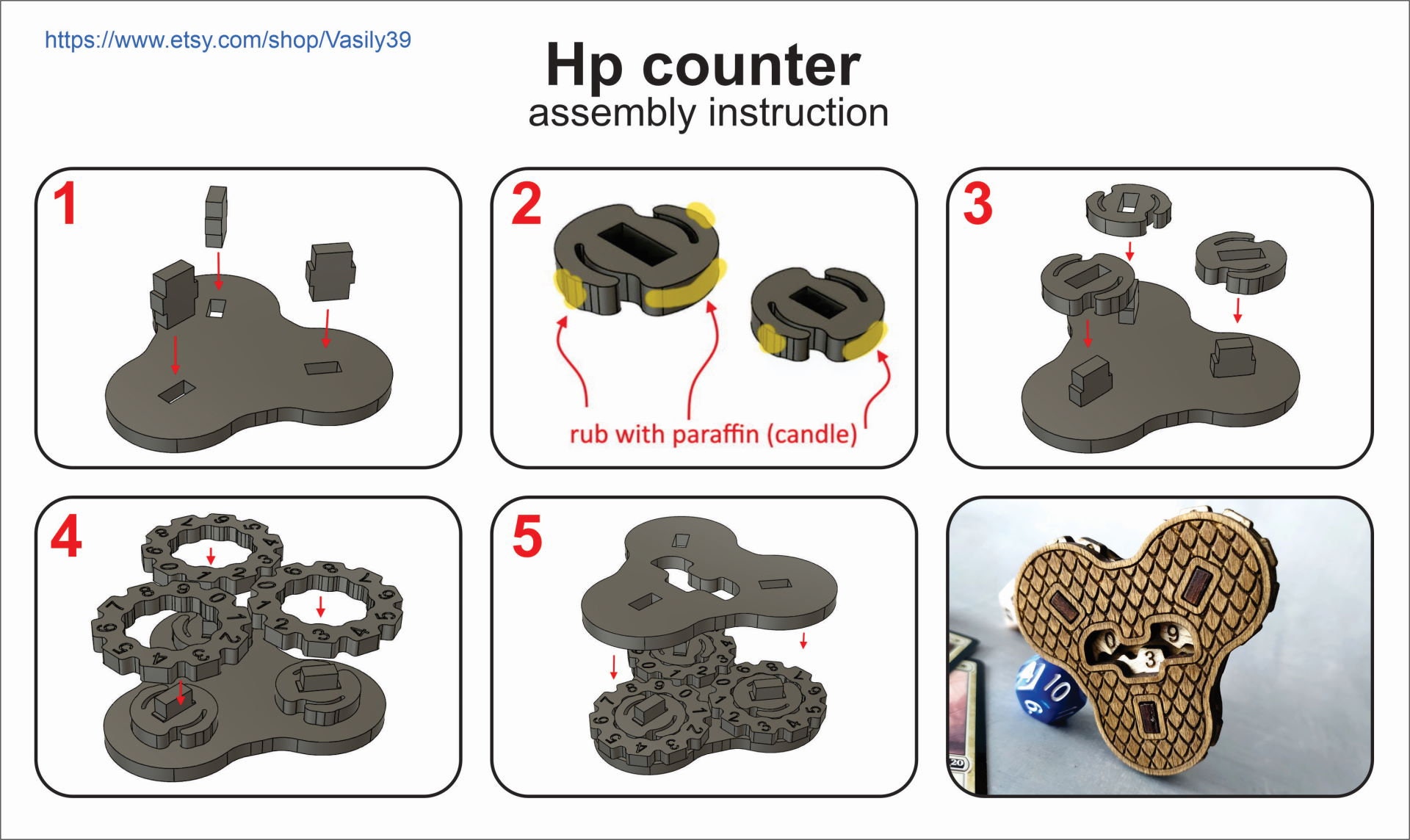 3 Digits Hp/life Counter. 3mm 3.175mm 4mm. Laser Cut Files - Etsy