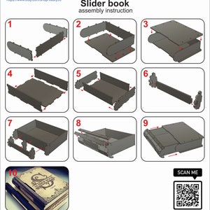 Slider Book + 26 Split Letter. 3mm, 1/8inch, 3.5mm, 4mm, 4.5mm, 5mm ...