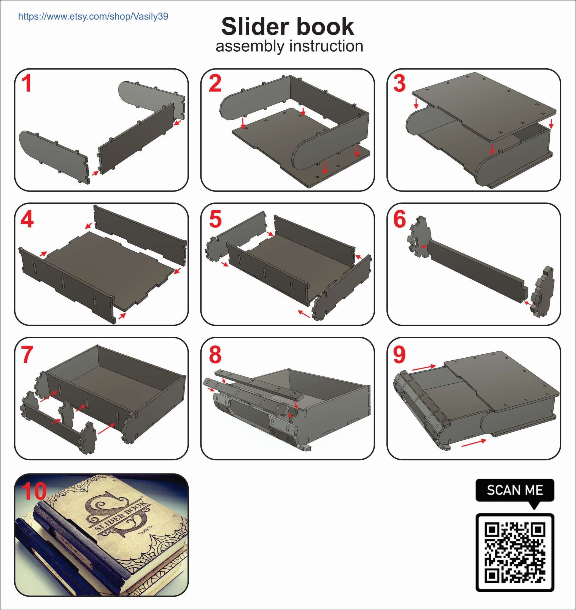 Slider Book. 3mm 1/8inch 3.5mm 4mm 4.5mm 5mm 6mm 1/4 - Etsy