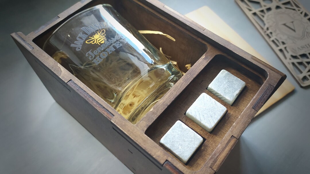 Whiskey Glass Gift Box: Laser Cut Files (SVG, PDF, CDR) - Etsy