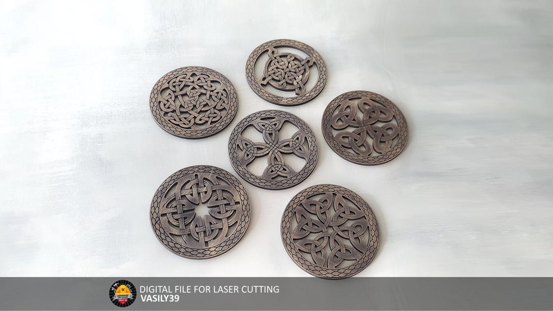 Coaster Set 00239. Laser Cut Files SVG, PDF, CDR Digital Product - Etsy