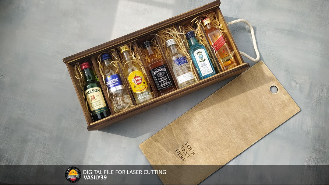 Miniature Bottle Slider Box: Laser Cut Files (SVG, PDF, CDR) - Etsy