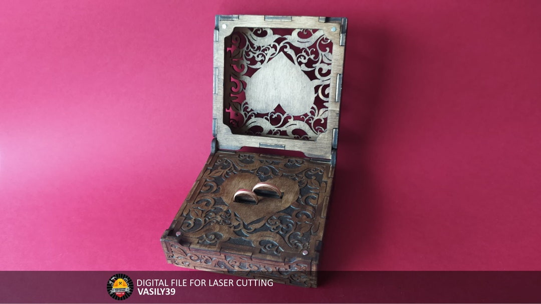 Engraved Wedding Ring Box: Laser Cut Files (SVG, PDF, CDR) - Etsy