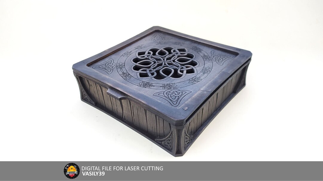 Celtic Slider Box: Laser Cut Jewelry Box SVG, PDF, CDR - Etsy