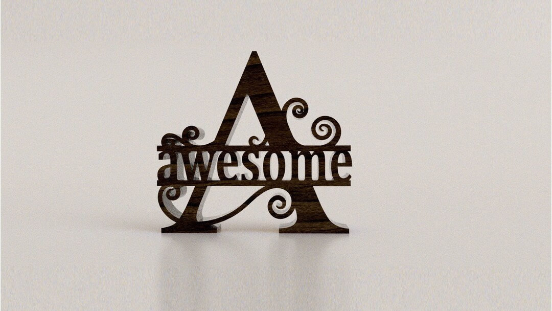 Split Letter Monogram Swirls: Laser Cut Files (SVG, PDF, CDR) - Etsy