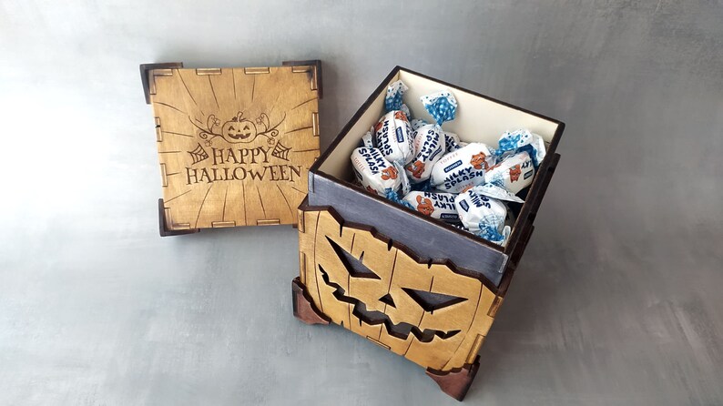 Halloween Candy Box: Laser Cut Files (SVG, PDF, CDR) - Etsy