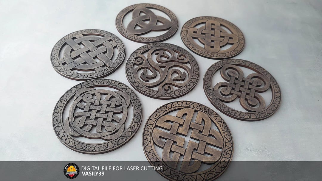 Coaster Set 00235. Laser Cut Files SVG, PDF, CDR Digital Product - Etsy
