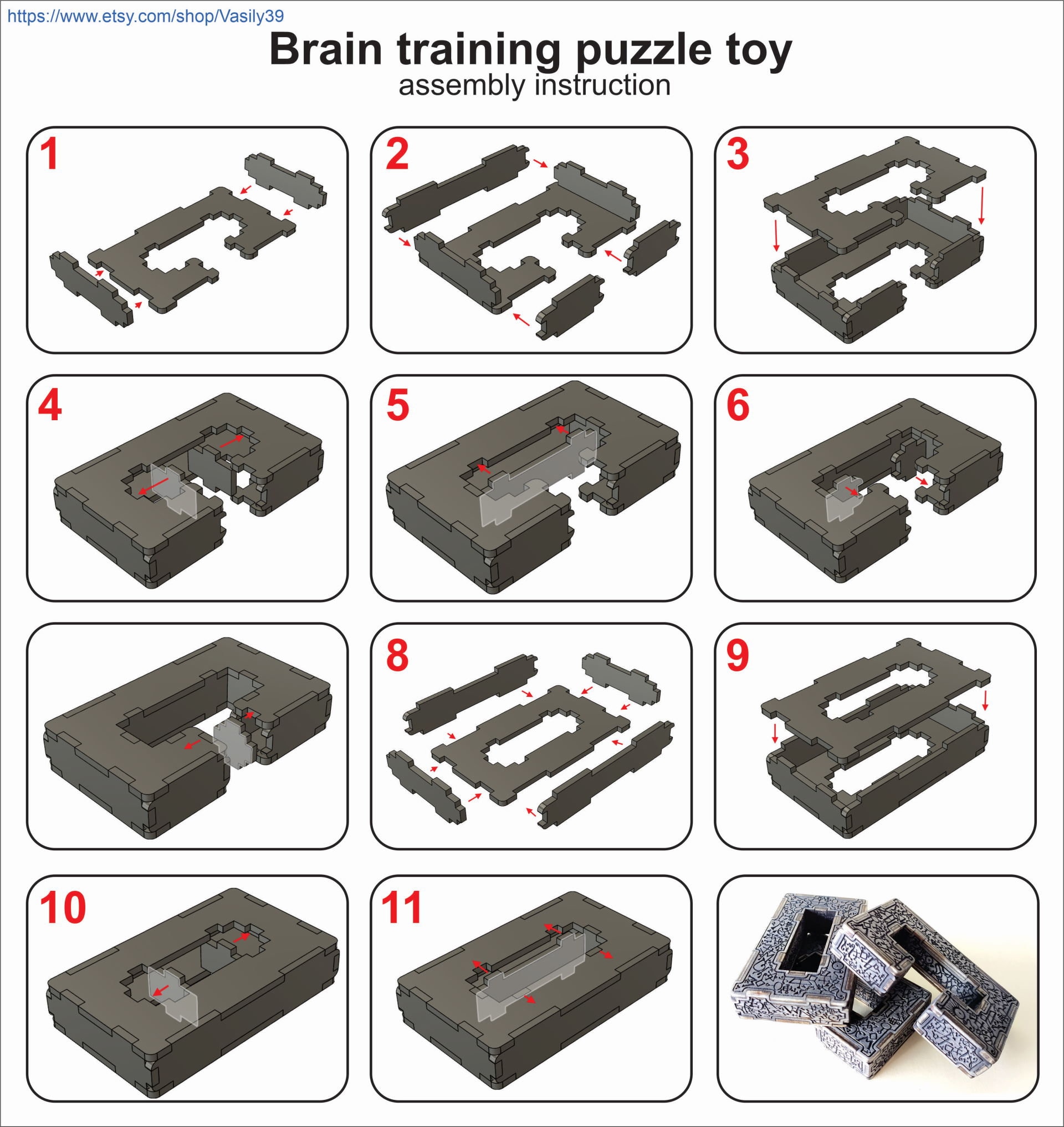 Brain Training Puzzle Toy 3mm 1/8inch. Laser Cut Files SVG - Etsy