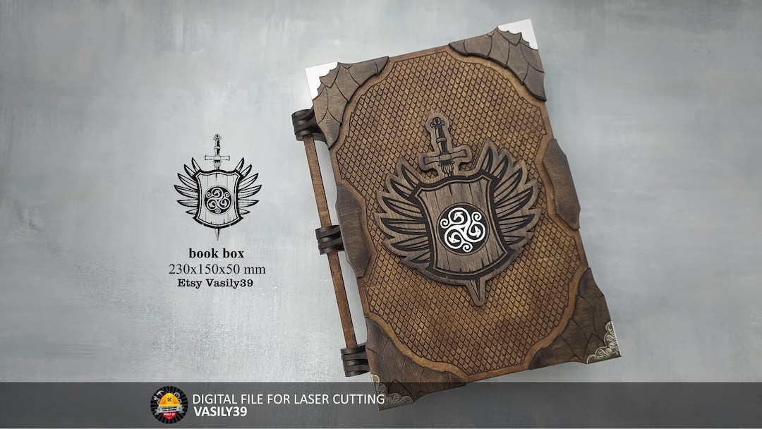 Laser Cut Book Box SVG: CNC Router Files (digital Product) - Etsy