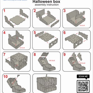 Halloween Monster Box Laser Cut Files: SVG, PDF, CDR (digital Product ...