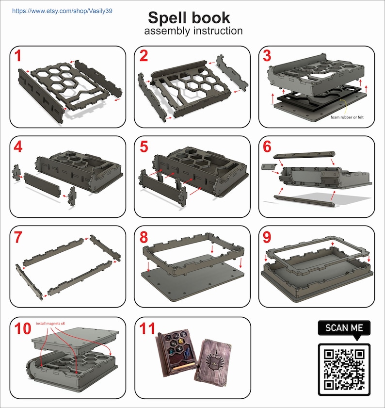 Spell Book. 3mm 1/8inch. Laser Cut Files SVG PDF CDR | Etsy