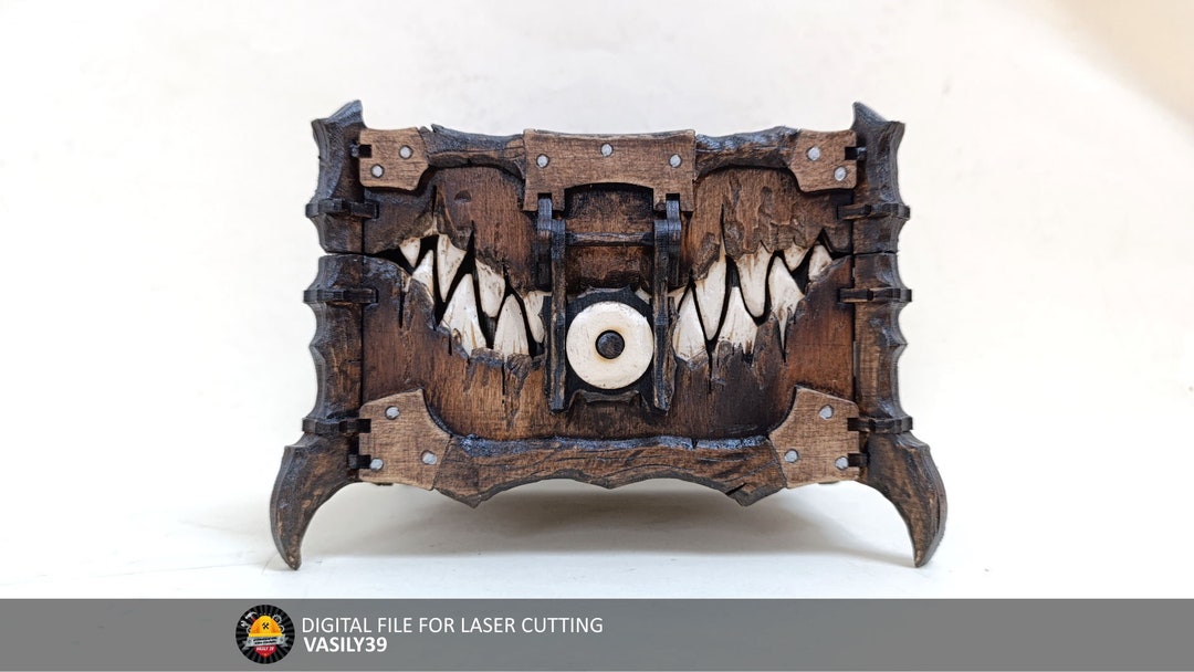 Mimic Monster Chest: Laser Cut Files (SVG, PDF, CDR) - Etsy