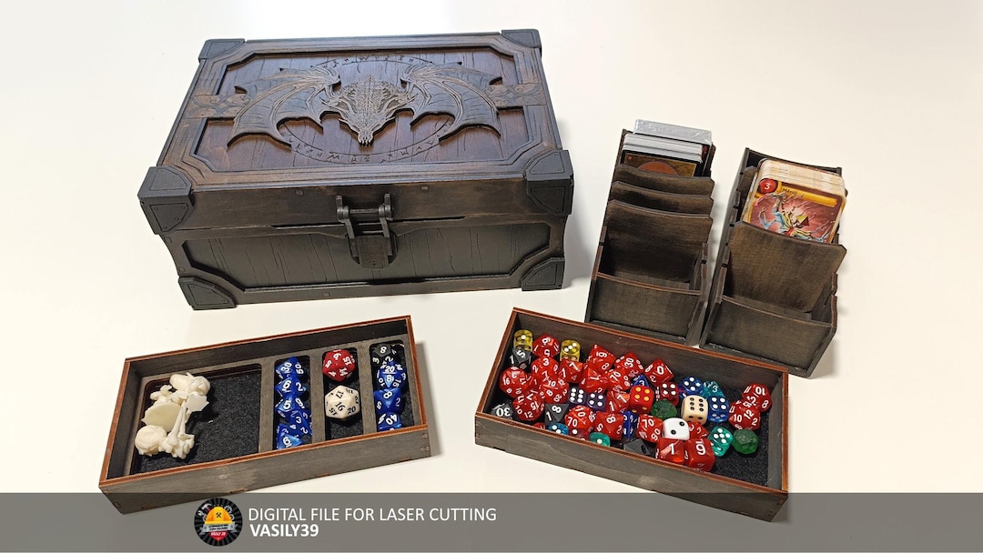 Laser Cut Box SVG: CNC Card & Dice Organizer (digital Product) - Etsy