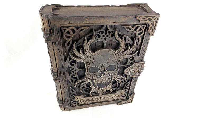 Laser Cut Files Skull Book Box SVG, Gothic Grimoire Storage, Wendigo ...