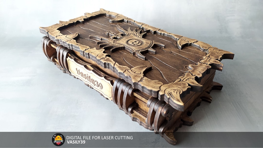 Laser Cut Book Box, Board Game Storage, SVG PDF CDR (digital Product ...