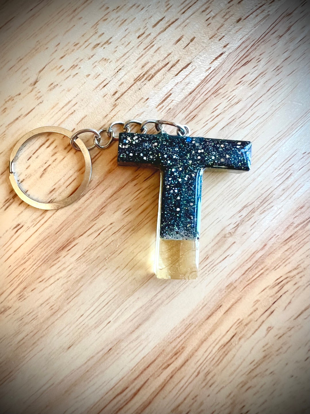 Letter t Resin Keychain - Etsy