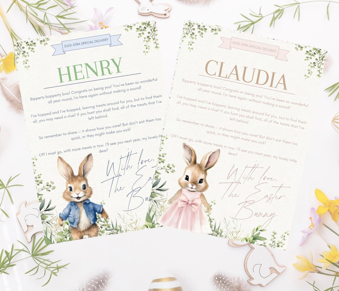 Personalised Easter Bunny Letter. Easter Certificate. Easter Egg Hunt ...