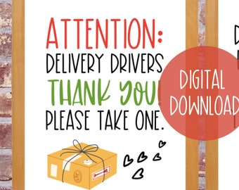 Please Take One Delivery Driver Signs - Etsy
