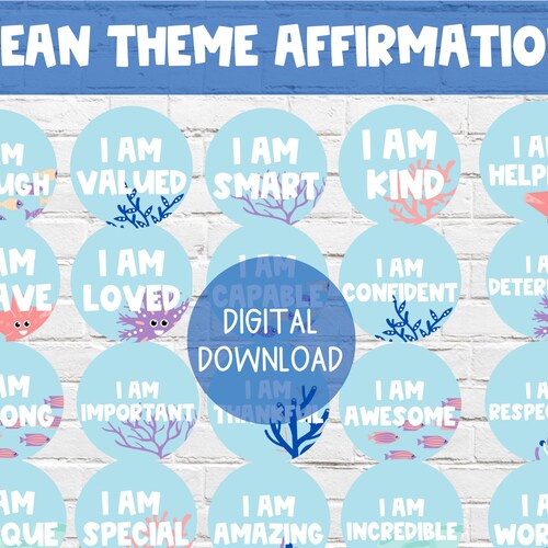 Ocean Theme Positive Affirmations Ocean Sea Affirmations - Etsy Australia