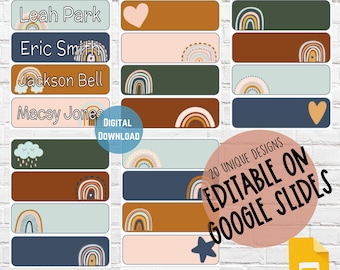 Printable Chevron Brights Tags Editable Organizational Tags - Etsy