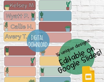 Printable Chevron Brights Tags Editable Organizational Tags - Etsy