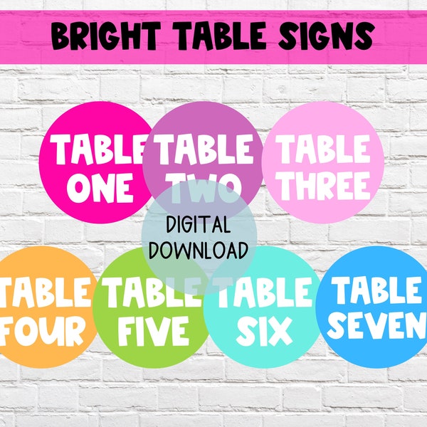 Circle Table Numbers - Etsy