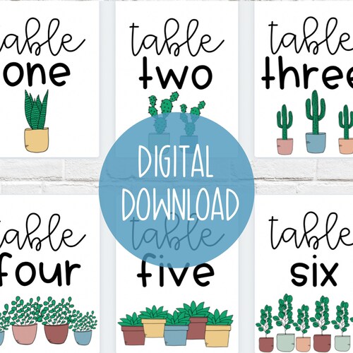 Table Signs: Plant Themed Growth Mindset Theme Cactus - Etsy