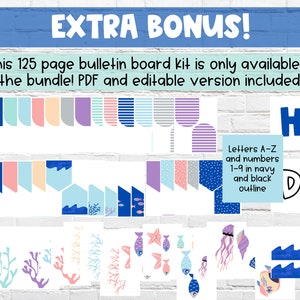 Ocean Theme Classroom BUNDLE! | Editable on Canva | Digital Download ...